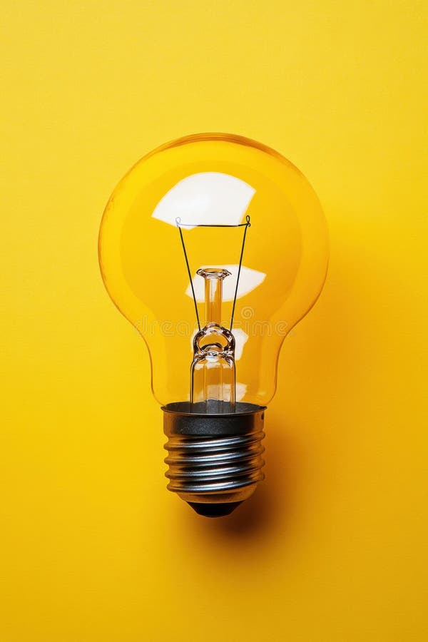 Light Bulb Ideas, a Bright Yellow Background Features a Glowing Light ...