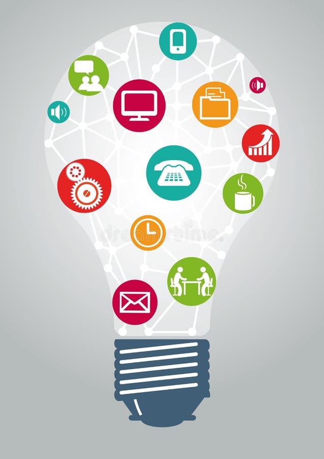 Light Bulb Ideas and Communication Stock Vector - Illustration of ...
