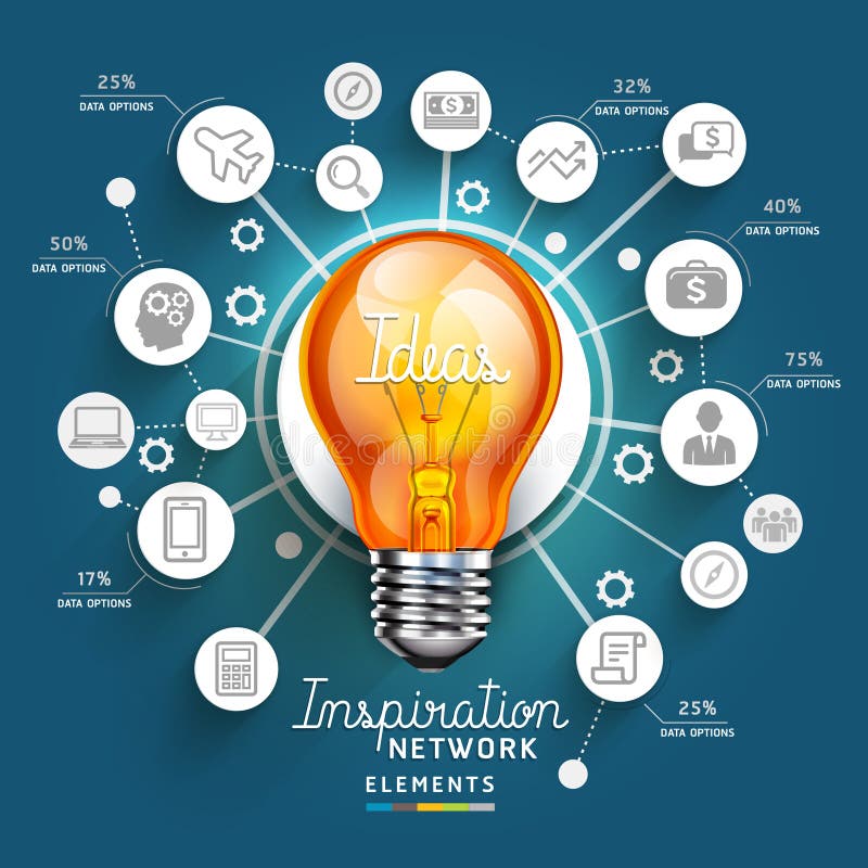 Light Bulb Ideas And Communication Stock Vector - Illustration of ...