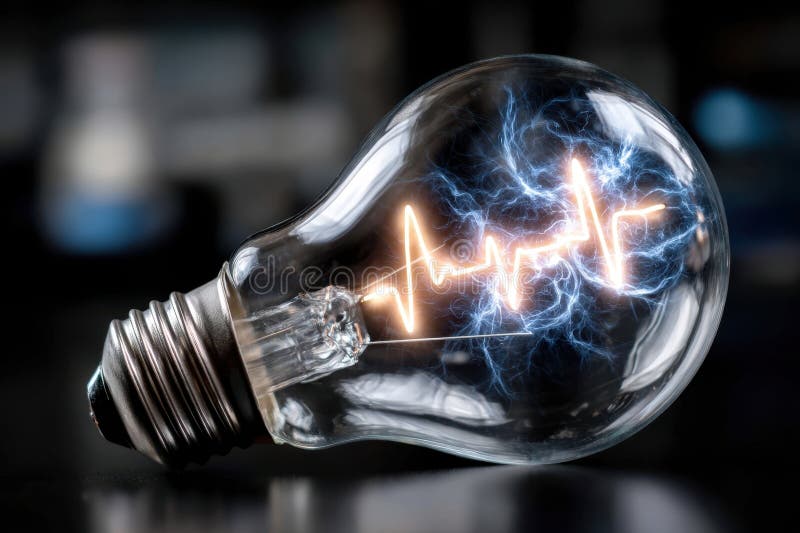 Creative Representation of a Light Bulb Emitting Electric Energy and ...