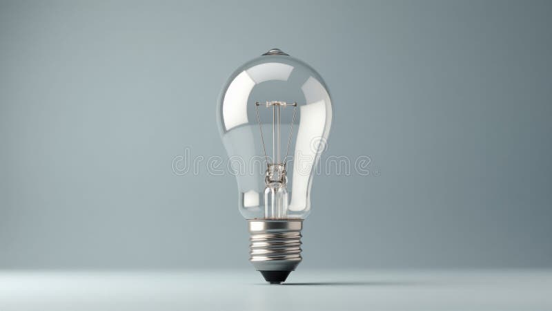 Light Bulb Illuminated on a Flat Surface, Showcasing Its Translucent ...