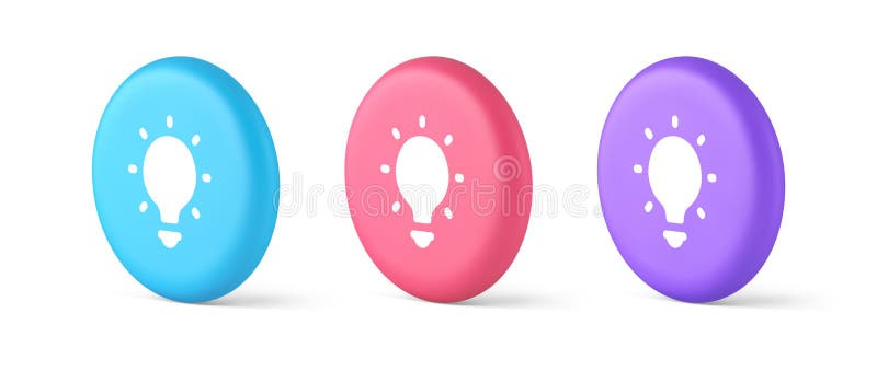 Light Bulb Illuminated Innovation Idea Button Brainstorming Creative ...