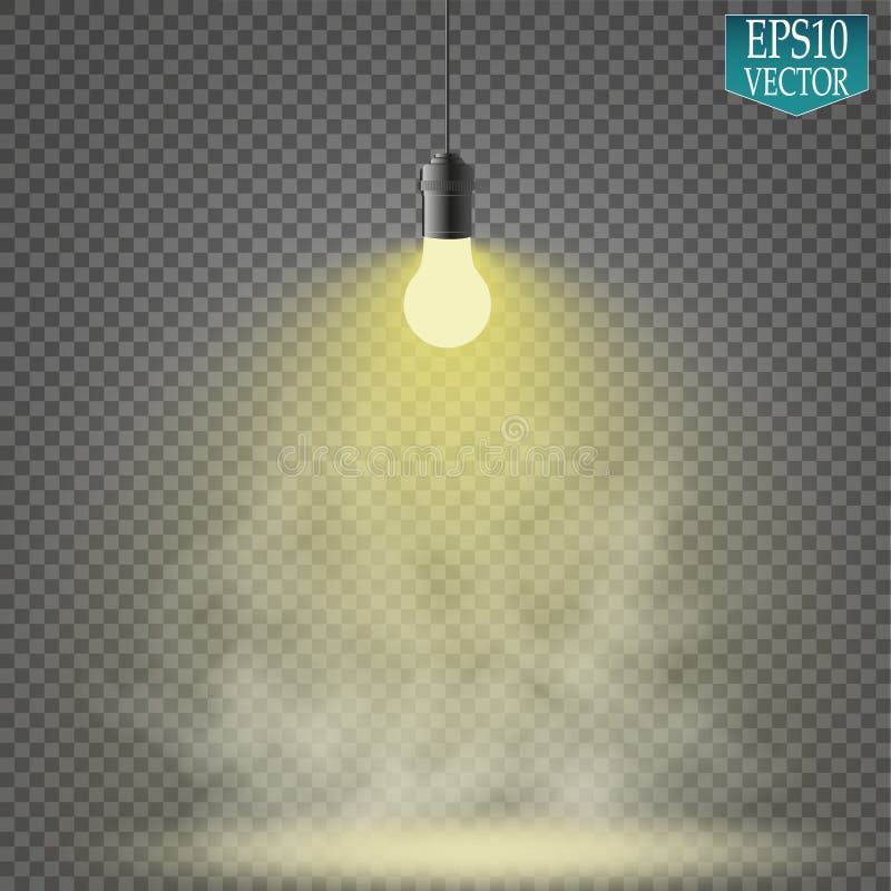 Light Bulb Illuminated, Realistic Vector Illustration. Stock Vector ...