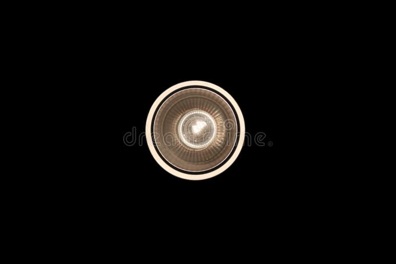 Light Bulb Illuminated and Taken from Above and Isolated. Stock Photo ...