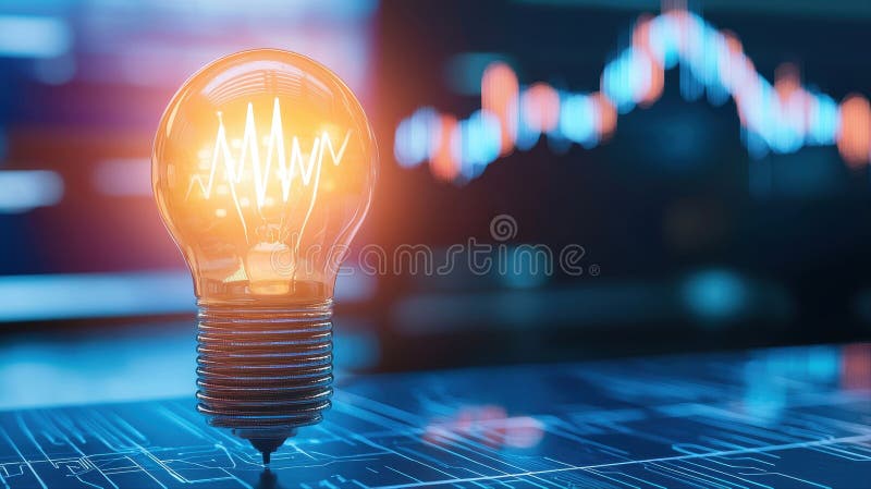 Light Bulb Illuminating a Computer Keyboard Symbolizing Ideas and ...