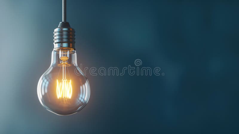 Light Bulb Illuminating a Dark Room Stock Photo - Image of room ...