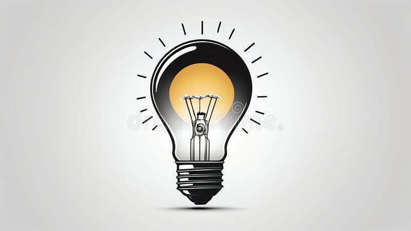 Light Bulb Illustration with Rays Stock Image - Image of knowledge ...