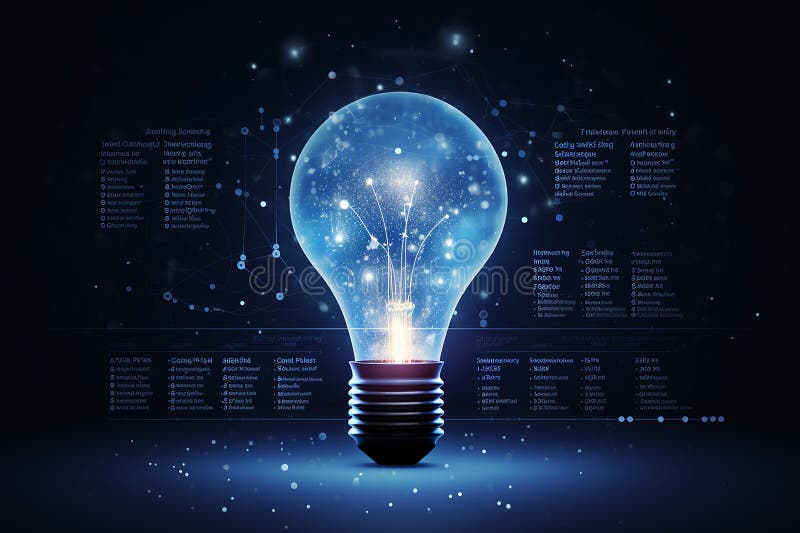 Light Bulb, Infographic Light Bulb with Huge Amount of Astronomical ...