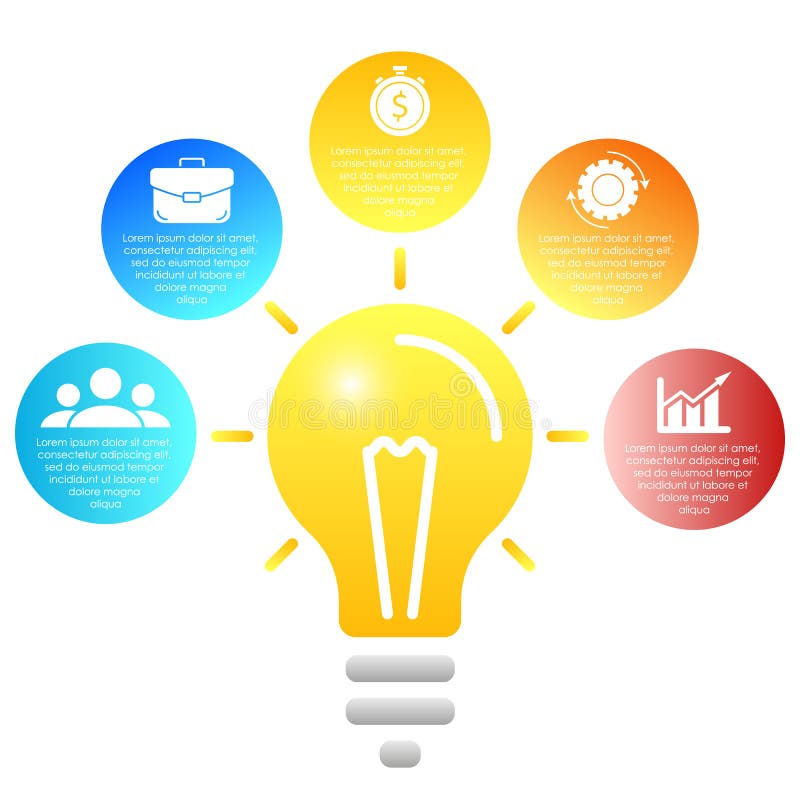 Light Bulb Infographic. Modern Colorful Lamp. Business Idea Concept ...