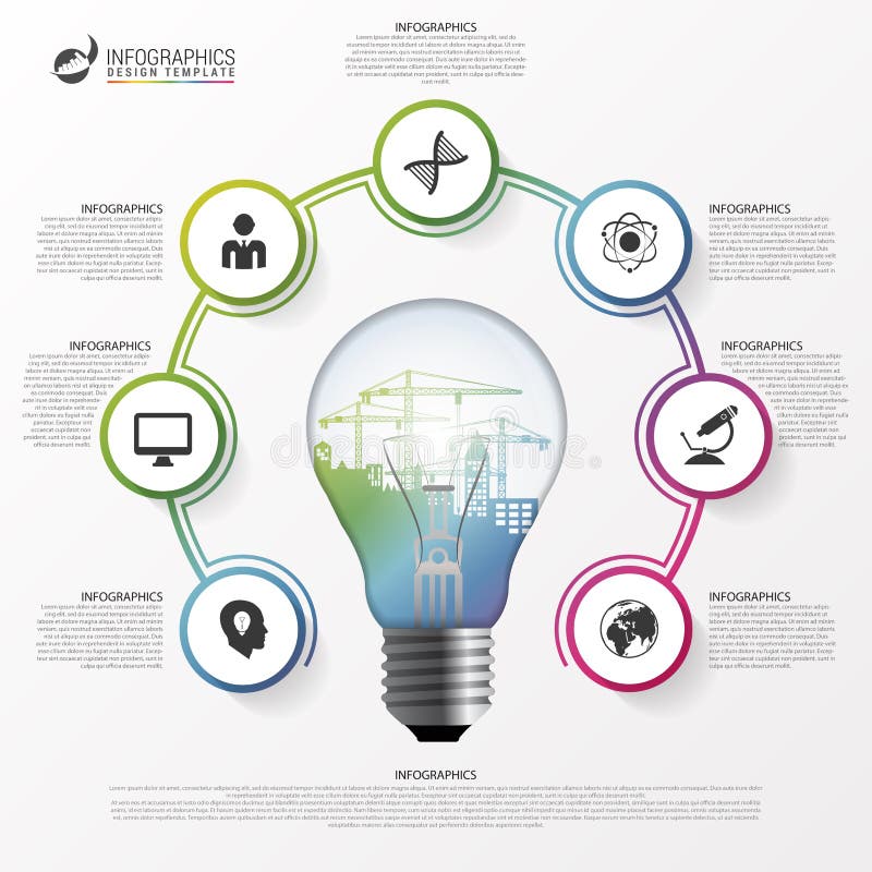 Light Bulb Infographic. Template For Circle Diagram, Graph ...