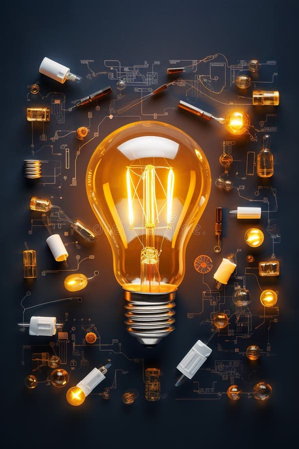 Light Bulb Innovation and Creativity Concept, Electric Lightbulb ...