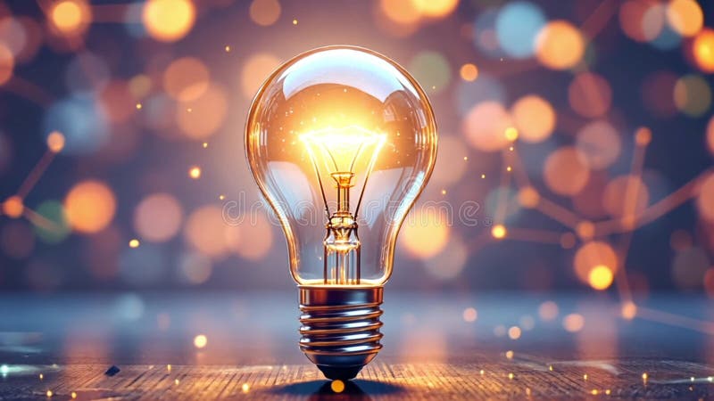 Light Bulb Innovation with Digital Marketing Icons on Network ...