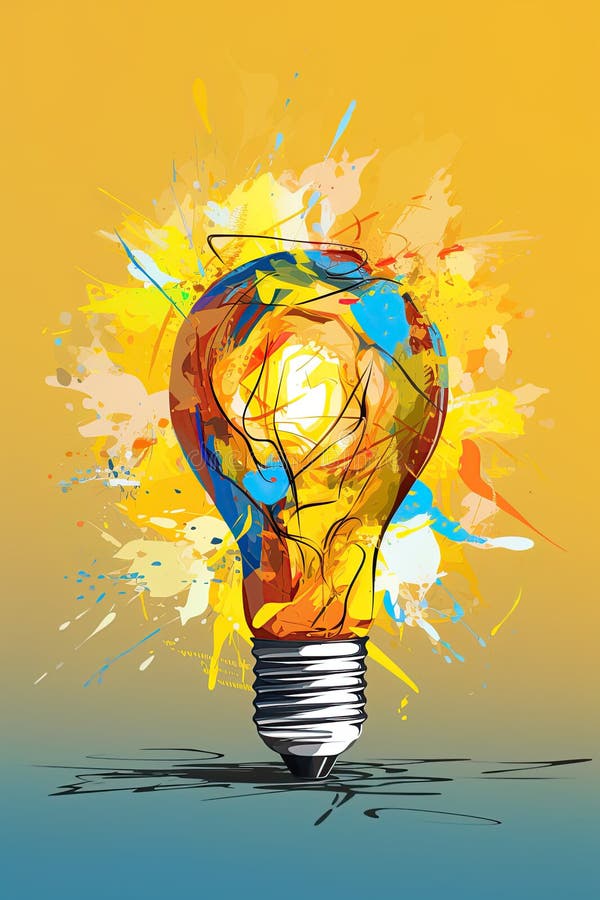 Light Bulb. Innovative Idea and Creative Thinking Concept. Generative ...