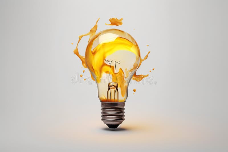 A Light Bulb with a Light Inside, Concept of Illumination Stock ...