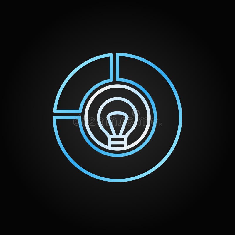 Light Bulb Inside Pie Chart Vector Outline Icon Stock Vector ...