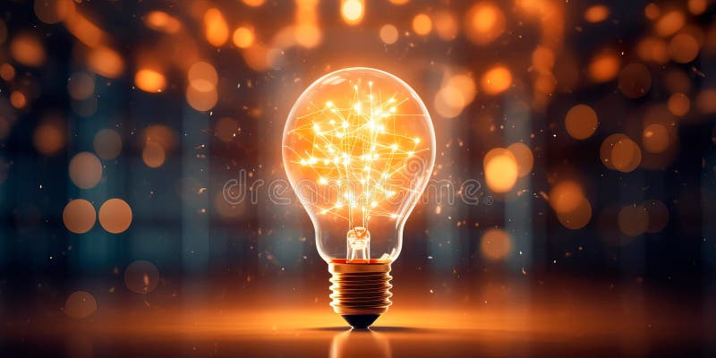 Light Bulb with Interconnected Lines, Symbolizing the Global Network of ...