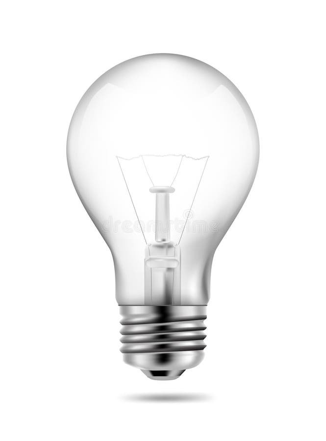 Light Bulb Isolated on White. Realistic Vector Stock Vector ...