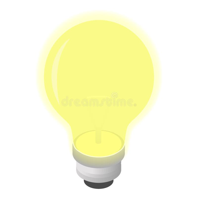 Led Bulb Isometric Icon. 3d Line Art Technical Drawing. Editable Stroke ...