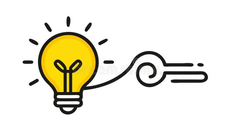 Light Bulb Key Icon, Solution and Idea Access, Vector Design Generative ...