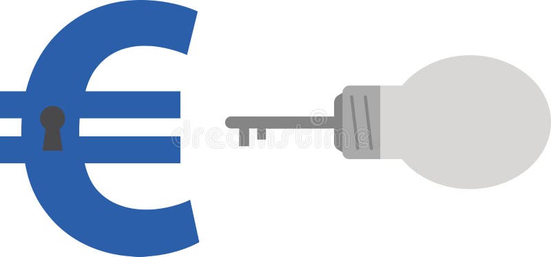 Light Bulb Key and Keyhole with Euro Stock Vector - Illustration of ...