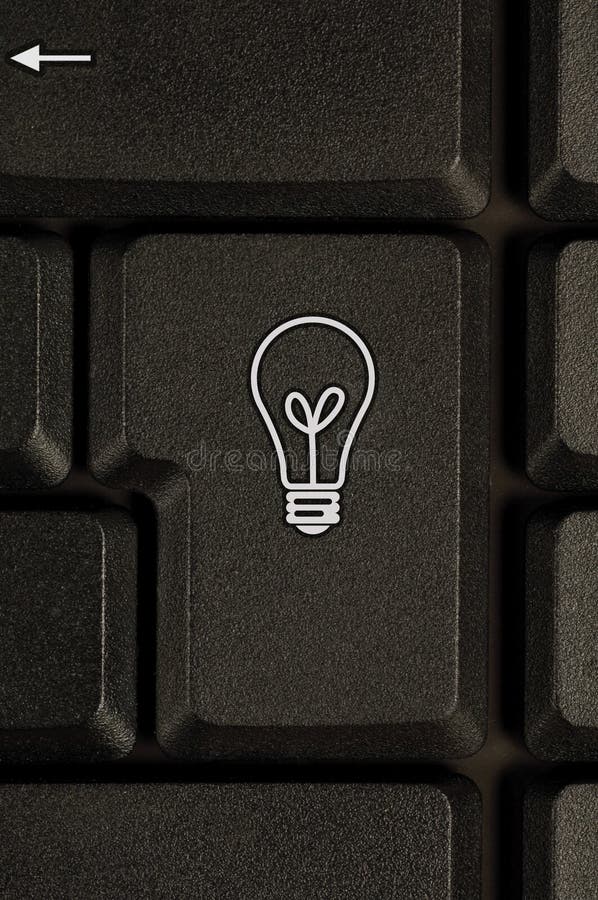 Light bulb on a keyboard stock photo. Image of operation - 24114332