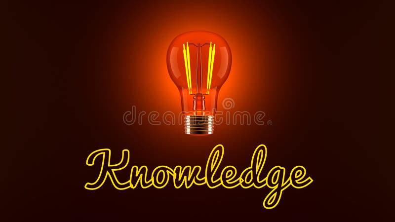 Light Bulb and Knowledge stock illustration. Illustration of cognitive ...