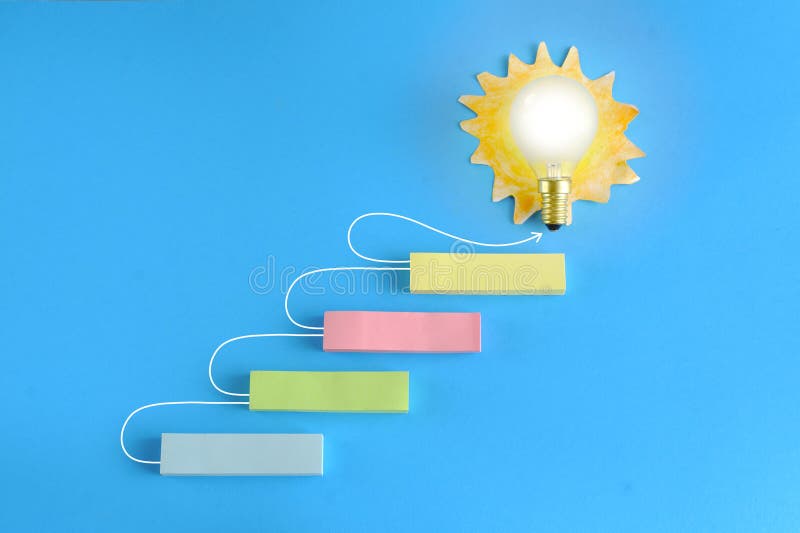 Light Bulb with Ladder of Success. Idea, Achievement, Growth, Progress ...