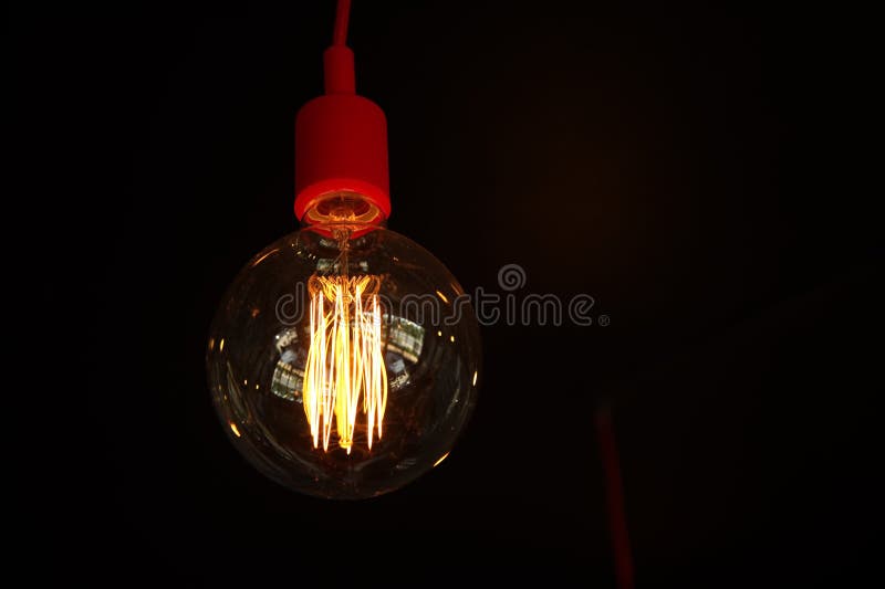 Light Bulb Lamp in the Dark Stock Photo - Image of night, bulb: 61026584