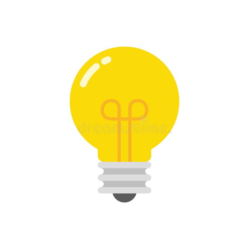 Light Bulb, Lamp Icon in Flat Design. Insight Sign Symbol Stock ...