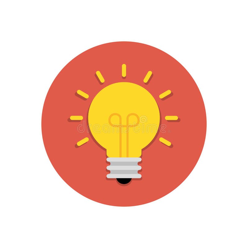 Light Bulb, Lamp Icon in Flat Design. Insight Sign Symbol Stock Vector ...