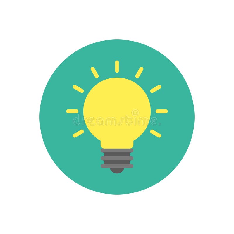Light Bulb, Lamp Icon in Flat Style. Insight, Idea Concept Stock ...