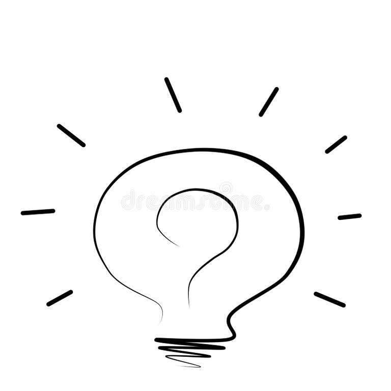 Light Bulb Lamp Icon with Question Mark Inside. Stock Illustration ...