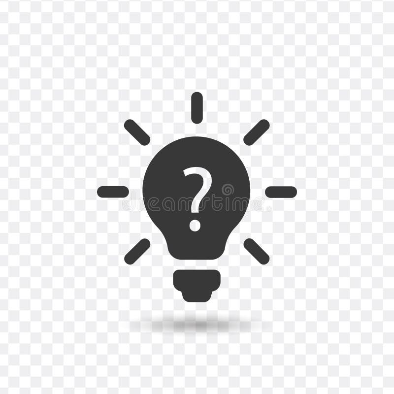 Light Bulb Lamp Icon with Question Mark Inside. Stock Vector ...