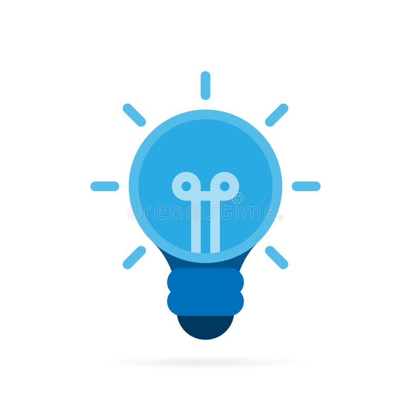 Light Bulb or Lamp Icon. Thinking Idea and Concept Symbol on White ...