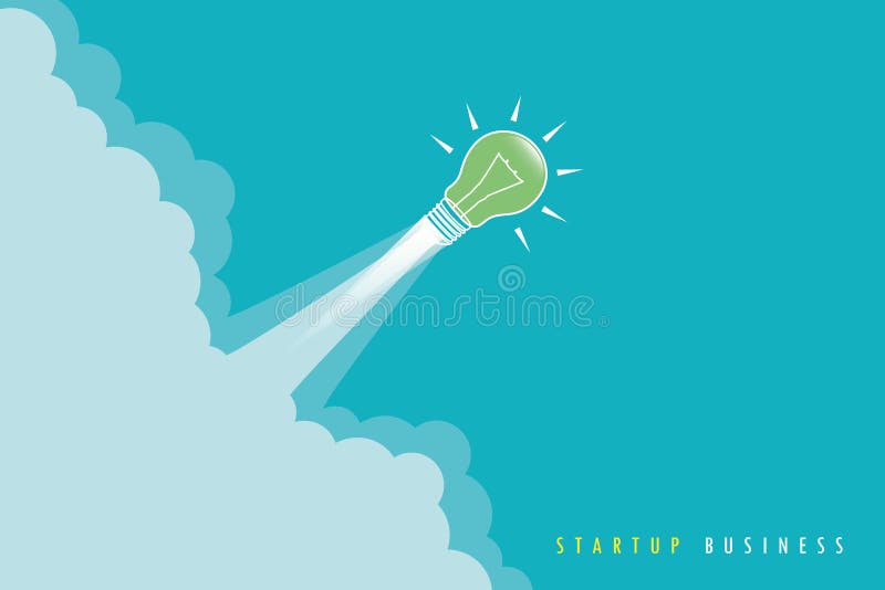 Light Bulb Lamp Launch Start Up Concept Stock Vector - Illustration of ...