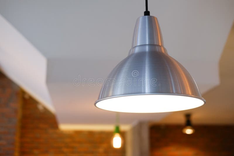 Light Bulb and Lamp in Modern Style Stock Photo - Image of creativity ...