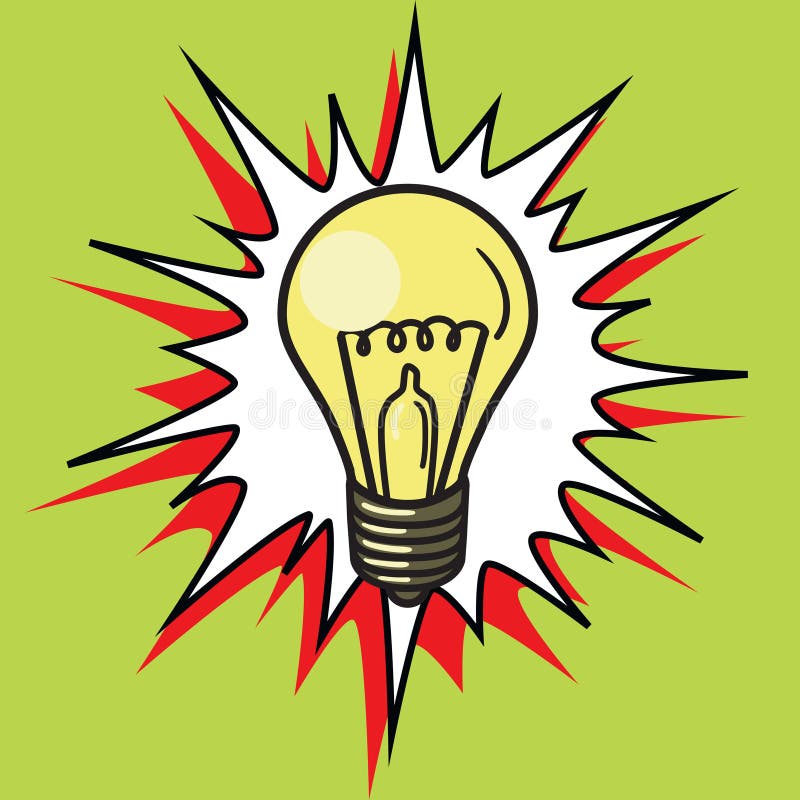 Light Bulb Lamp Pop Art Style Vector Stock Vector - Illustration of ...
