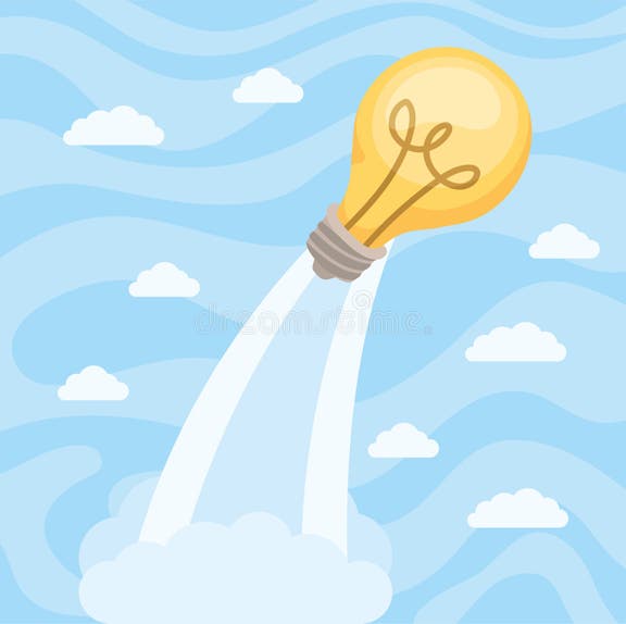 Light bulb launch card stock vector. Illustration of vector - 231027740