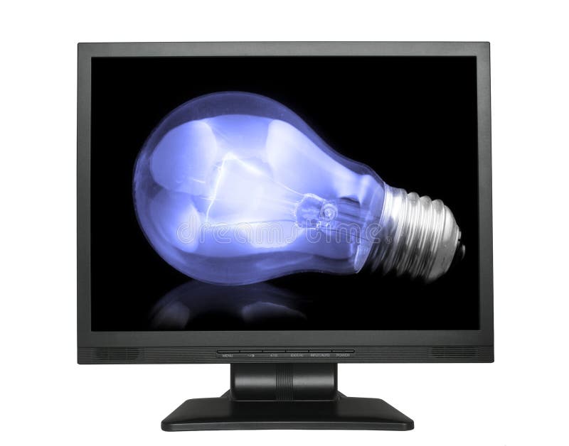 Light bulb in lcd screen stock image. Image of equipment - 2155255