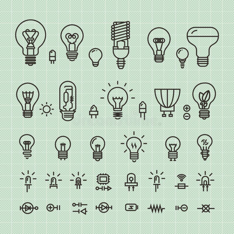 Light Bulb and LED Lamp. Vector Illustration Stock Vector ...