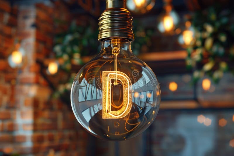 A Light Bulb with the Letter D Inscribed on Its Surface, Used for ...