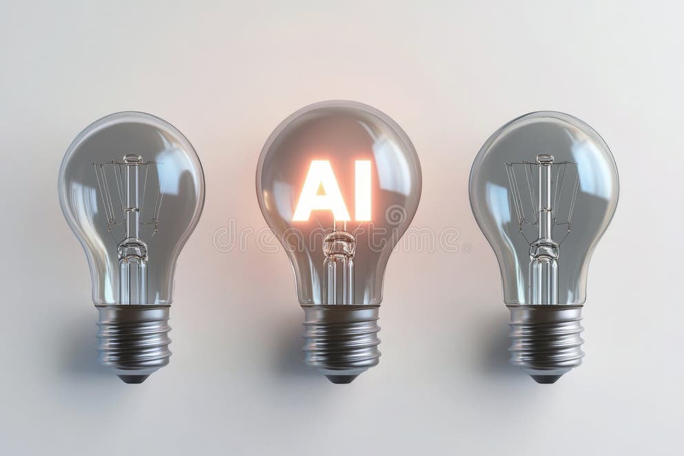 A Glowing Light Bulb with "AI" Illuminated Inside, Symbolizing the ...