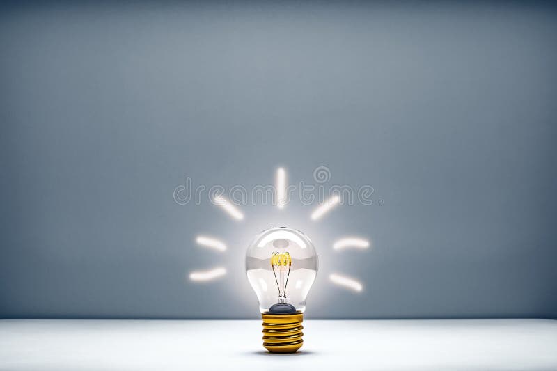 Light Bulb Lighting. Concept of Successful Business Start-up Due To ...
