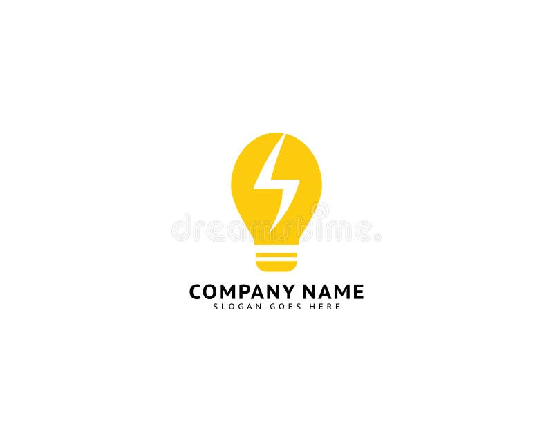 Light Bulb and Lightning Bolt Logo Template, Electrical Vector Design ...