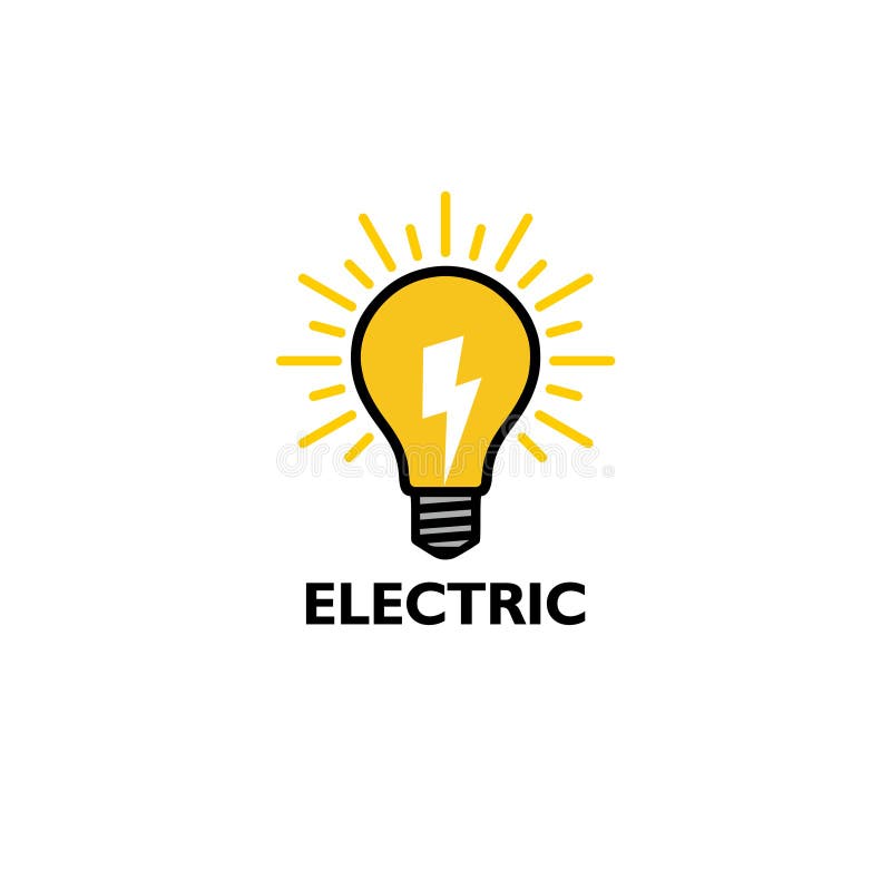 Light Bulb and Lightning Bolt Logo Template Stock Illustration ...