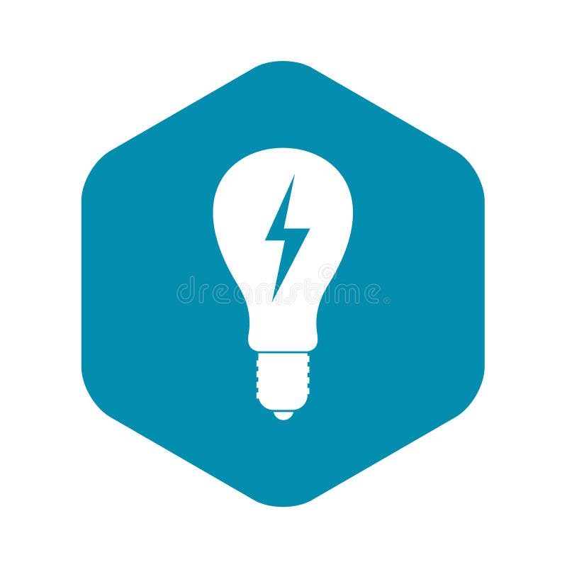 Light Bulb with Lightning Inside Icon Simple Stock Vector ...