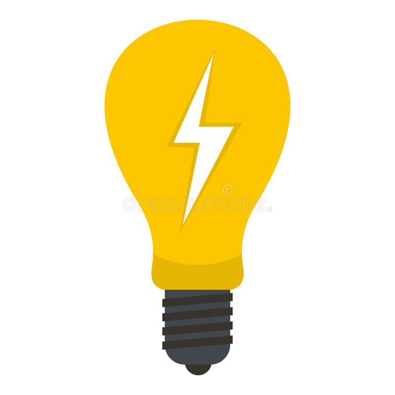 Light Bulb with Lightning Inside Icon Stock Vector - Illustration of ...
