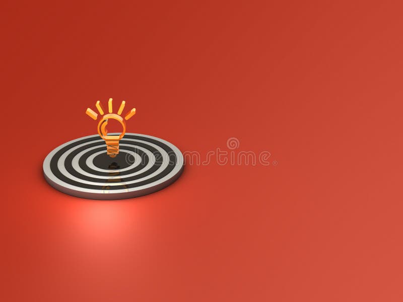 A Light Bulb that Lights Up on a Target. Abstract Concept Representing ...
