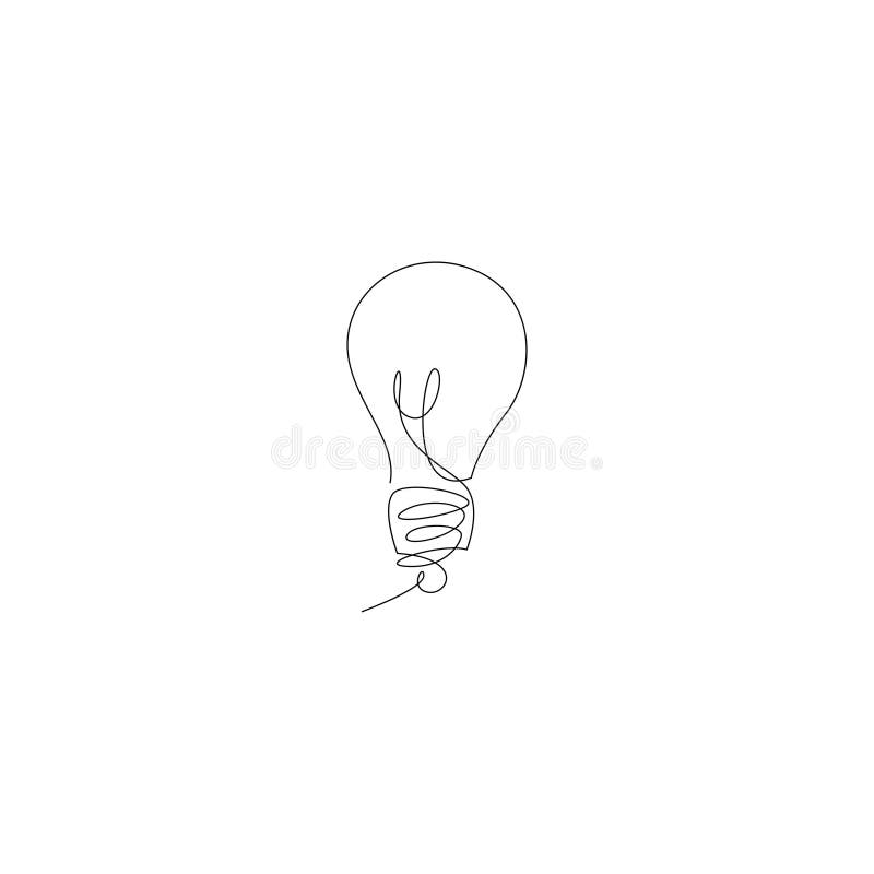 Light Bulb Line Art Icon Design Illustration Stock Illustration ...