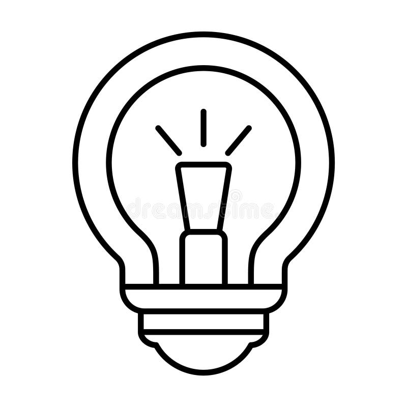 Light Bulb Line Art Vector Illustration Stock Vector - Illustration of ...